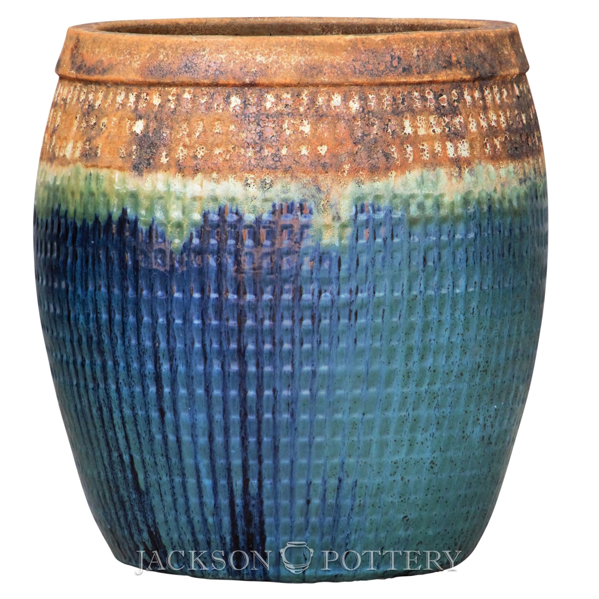 Jackson Pottery | 31 in. Centurian Planter - Ancient Earth over Azul