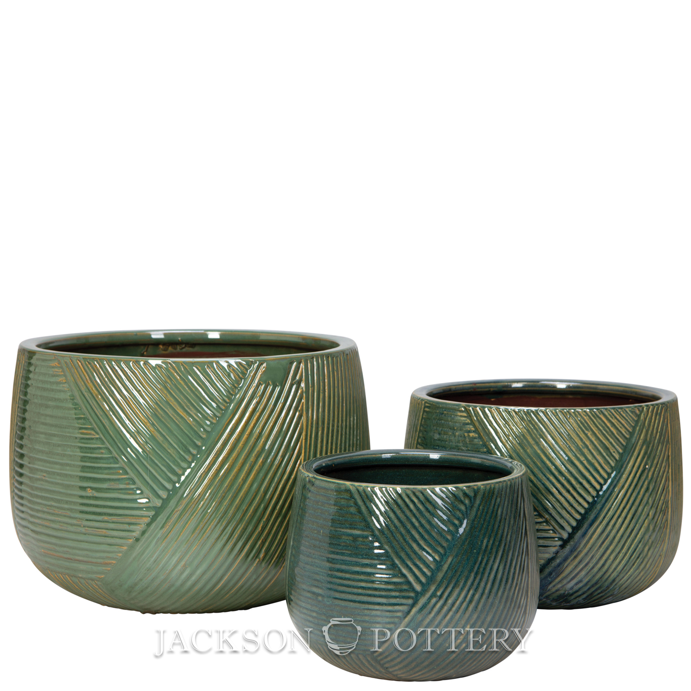 Jackson Pottery | Miramar Beach Planter Set of 3 A,B,C - Aquamarine